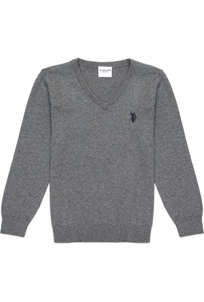 U.S. Polo Assn. Erkek Çocuk Gri Melanj Triko Kazak Basic U.S. Polo Assn. Erkek Çocuk Gri Melanj Triko Kazak Basic
