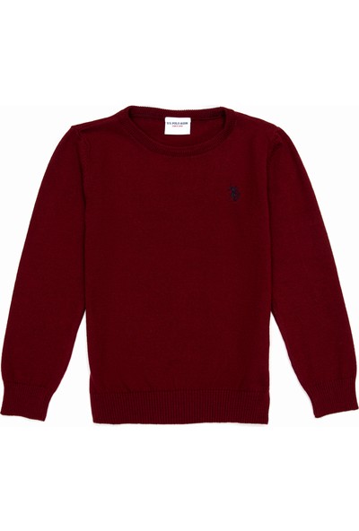 U.S. Polo Assn. Erkek Çocuk Bordo Triko Kazak Basic U.S. Polo Assn. Erkek Çocuk Bordo Triko Kazak Basic