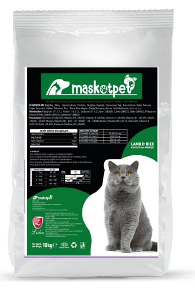 Maskot Enjoy Kuzu ve Pirinç Etli Yetişkin Kedi Maması 10 kg