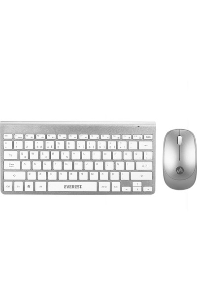 Everest KB-BT72 Elite Silver Metalik Bluetooth Kablosuz Q Klavye + Mouse Set