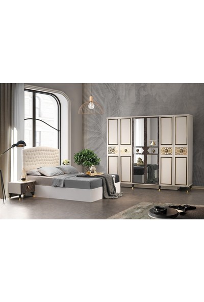 Viento Mobilya Rozza Aynalı ve Kapaklı %100 Mdf Yatak Odası Takımı