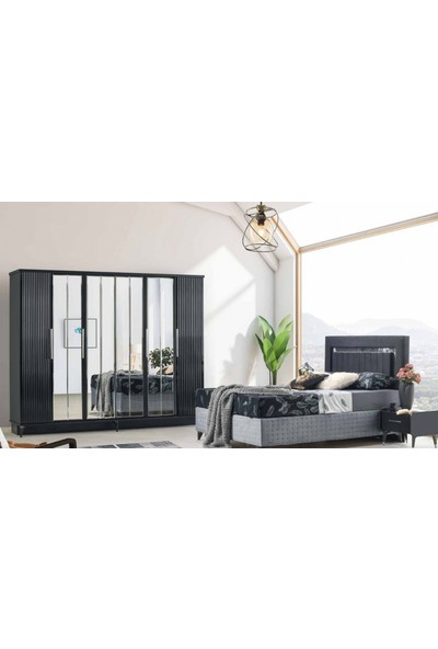 Viento Mobilya Marsilya Aynalı ve Kapaklı %100 Mdf Yatak Odası Takımı Viento Mobilya Marsilya Aynalı ve Kapaklı %100 Mdf Yatak Odası Takımı