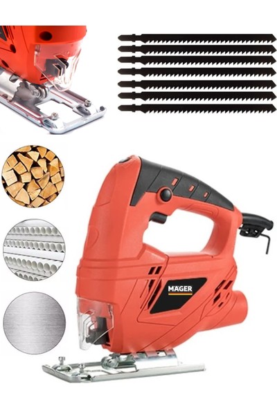 Mager 3000 Rpm Devir Ayarlı Dekupaj Testere Makinesi + 7 Adet Bıçak Mager 3000 Rpm Devir Ayarlı Dekupaj Testere Makinesi + 7 Adet Bıçak