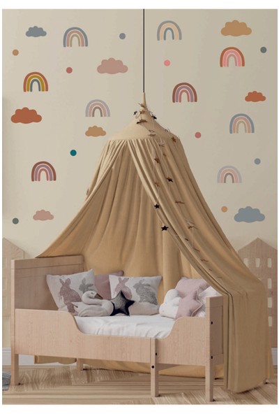 Baskı Madeni Çocuk Odası Gökkuşağı Sticker Set