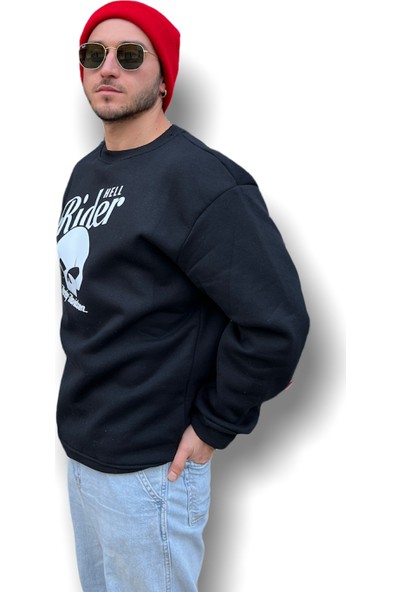 Dex Supports Siyah Oversize Kapüşonlu Sweatshirt Hoodie