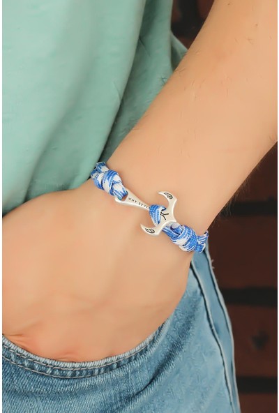 Moco Mavi Renk Metal Çapalı Erkek Bileklik Moco Mavi Renk Metal Çapalı Erkek Bileklik