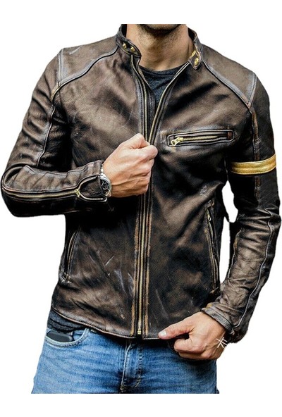 Chance Petcastle Erkek M Beden Günlük Deri Ceket - Kahverengi (Yurt Dışından) Chance Petcastle Erkek M Beden Günlük Deri Ceket - Kahverengi (Yurt Dışından)