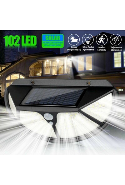 Central Electronic Marketing Güneş Enerjili Hareket Sensörlü 102 LED Bahçe Lambası Central Electronic Marketing Güneş Enerjili Hareket Sensörlü 102 LED Bahçe Lambası