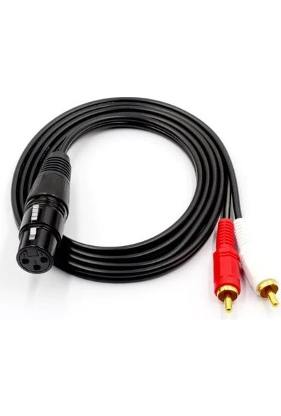 Xlr Dişi-2 Rca Erkek Kablo 3 Metre