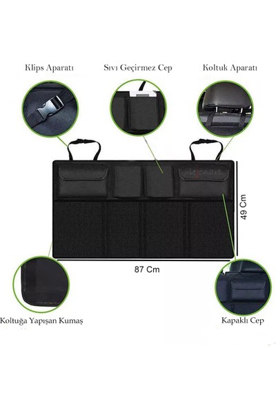 Ankaflex Araba Bagaj Çantası Oto Koltuk Arkası Düzenleyici Organizer 87 x 49 cm Ankaflex Araba Bagaj Çantası Oto Koltuk Arkası Düzenleyici Organizer 87 x 49 cm