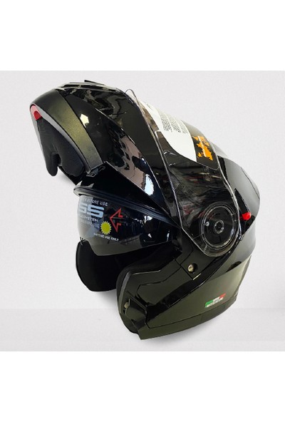 Sway Kask Çene Açılır 925 Güneş Vizörlü Parlak Siyah Sway Kask Çene Açılır 925 Güneş Vizörlü Parlak Siyah