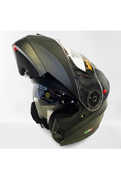 Sway Kask Çene Açılır 925 Güneş Vizörlü Mat Siyah