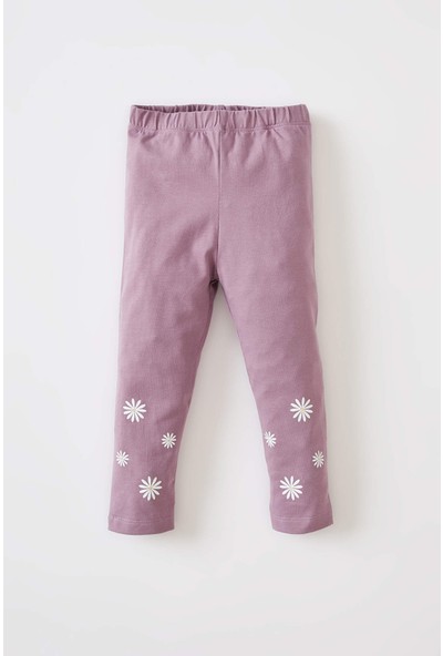 DeFacto Kız Bebek Regular Fit Çiçek Desenli Uzun Tayt W0719A221AU