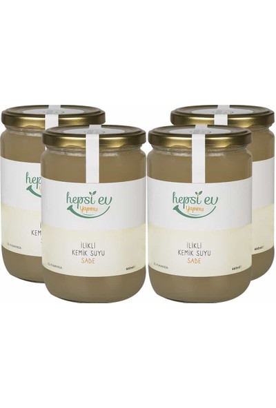 Hepsi Ev Yapımı Sade Dana Ilikli Kemik Suyu 660 ml x 4 Hepsi Ev Yapımı Sade Dana Ilikli Kemik Suyu 660 ml x 4