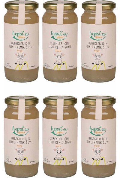 Hepsi Ev Yapımı Bebekler Için Etli Ilikli Kuzu Kemik Suyu 244 ml x 6 Hepsi Ev Yapımı Bebekler Için Etli Ilikli Kuzu Kemik Suyu 244 ml x 6