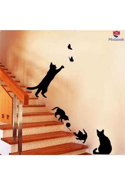 Kt Grup Dekoratif Kedi Sticker Çıkartmaları 6 Parça