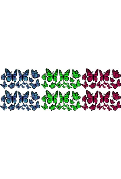 Kt Grup Rengarenk 3D Kelebekler Mega Set 72 Adet Kt Grup Rengarenk 3D Kelebekler Mega Set 72 Adet