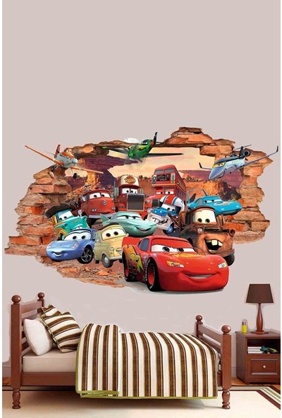 Kt Grup Arabalar Filmi 3D Duvar Sticker