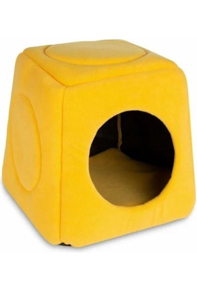 Bio Sand Biosand Yıkanabilir Üç Fonksiyonlu Kedi Yatağı Sarı 45 cm