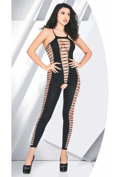 Bkmc Siyah Özel Bölgesi Açık Seksi Vücut Çorabı