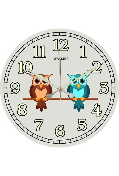 Wallbie 38 cm Özel Tasarım Fosforlu Karanlıkta Parlayan Duvar Saati