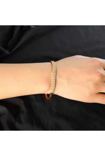 Ata Mücevherat Fantezi Taşlı Su Yolu Modern Bileklik