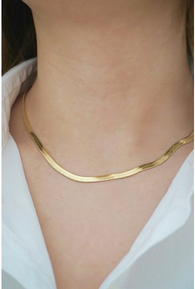 Golden Life Italyan Ezme Zincir Altın Renk Çelik Kolye GOLDENLIFE00275 Golden Life Italyan Ezme Zincir Altın Renk Çelik Kolye GOLDENLIFE00275