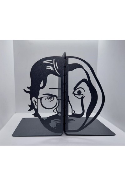 AteşTech La Casa De Papel Figürlü Şık ve Dekoratif Metal Kitap Tutucu, Kitap Desteği AteşTech La Casa De Papel Figürlü Şık ve Dekoratif Metal Kitap Tutucu, Kitap Desteği