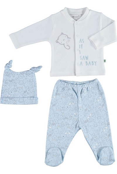 Bibaby Organik Zıbın Takımı Battaniyeli Tüllü Handsome Animals Ekru - Mavi Bibaby Organik Zıbın Takımı Battaniyeli Tüllü Handsome Animals Ekru - Mavi