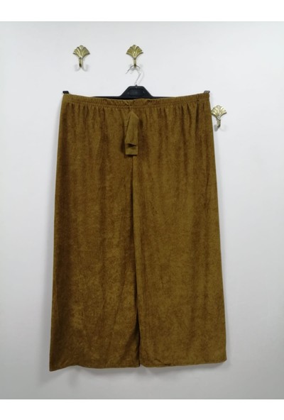 Julyanbutik Büyük Beden Bol Paça Kadife Pantolon