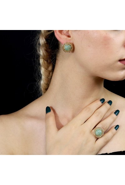 Ata Mücevherat Yeşil Taşlı Yüzük