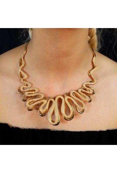 Ata Mücevherat Fantezi Taşlı Modern Gerdan