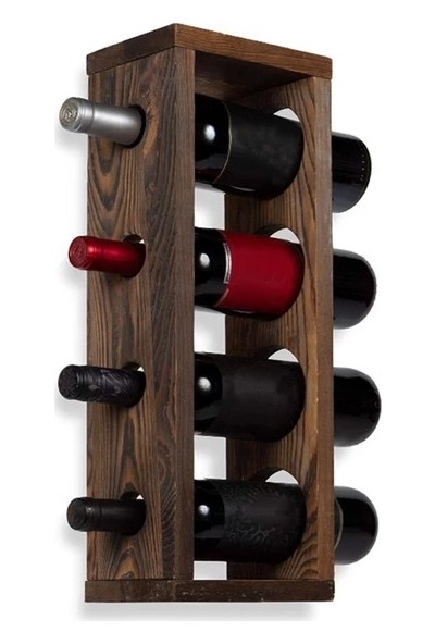 Galeriist Ahşap Rustik Raflı Şaraplık