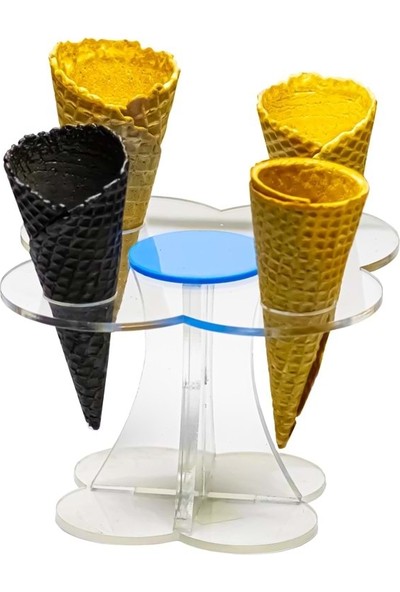 Pleksi Dondurma Külahlık Papatya 4 Gözlü Çap:19 cm Y:11 cm