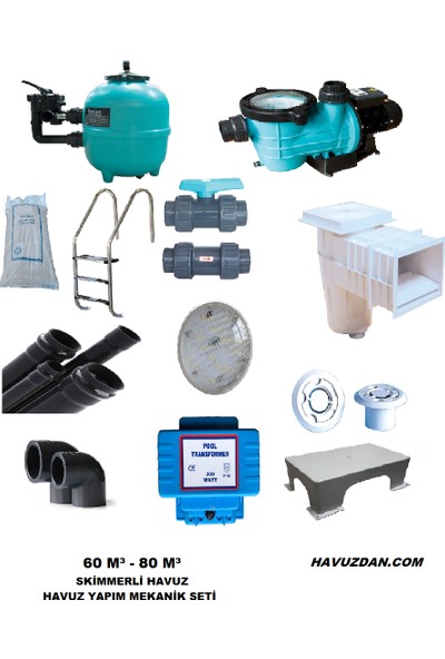 GEMAŞ Skimmerli Havuz Yapım Seti (80 Ton)
