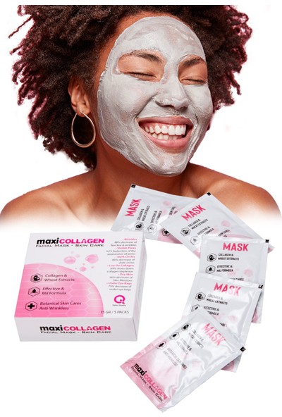 Maxi Collagen Classic Yüz Maskesi Yaşlanma Karşıtı Gözenek Sıkılaştırıcı 5’li Paket