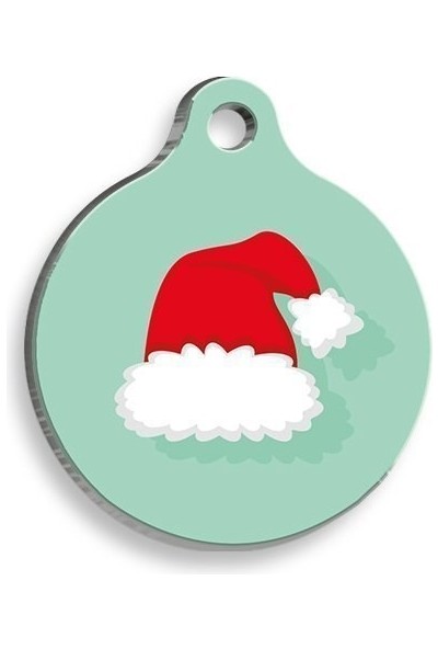 Pet Tag Art Christmas Serisi Santa Hat Comics Yuvarlak Kedi ve Köpek Künyesi Medium: 3 Cm. Pet Tag Art Christmas Serisi Santa Hat Comics Yuvarlak Kedi ve Köpek Künyesi Medium: 3 Cm.