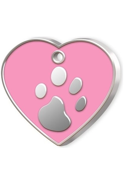 Pet Tag Art Kalp Şeklinde Mineli Büyük Köpek Künyesi Pembe Pet Tag Art Kalp Şeklinde Mineli Büyük Köpek Künyesi Pembe