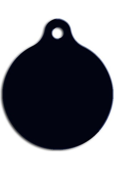 Pet Tag Art Büyük Daire Köpek Künyesi Siyah