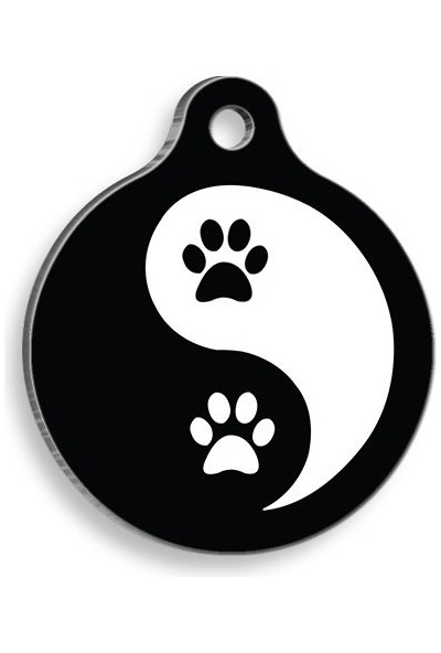Pet Tag Art Yin Yang Patiler Yuvarlak Kedi ve Köpek Künyesi Large 3,8 cm Pet Tag Art Yin Yang Patiler Yuvarlak Kedi ve Köpek Künyesi Large 3,8 cm