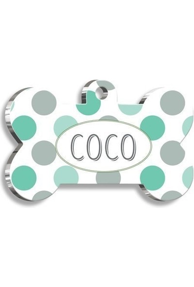 Pet Tag Art Happy Dots Kedi Köpek Künyesi Large: 3,8 Cm.