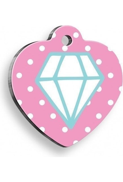 Pet Tag Art Elmas Kalp Pembe Kedi ve Köpek Künyesi Small: 2,5 x 2,73 Cm. Pet Tag Art Elmas Kalp Pembe Kedi ve Köpek Künyesi Small: 2,5 x 2,73 Cm.