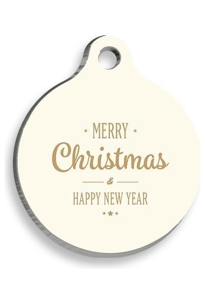 Pet Tag Art Christmas Serisi Gift Pattern Yuvarlak Kedi ve Köpek Künyesi Small: 2,5 Cm.