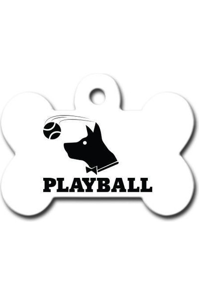 Pet Tag Art Playball Kemik Köpek Künyesi Medium