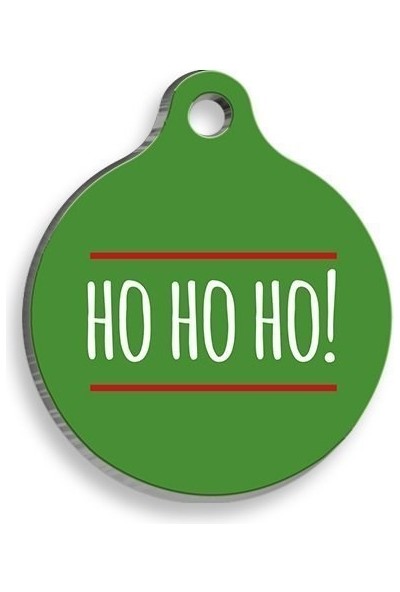 Pet Tag Art Christmas Serisi Hohoho Comics Yuvarlak Kedi ve Köpek Künyesi Large: 3,8 Cm.