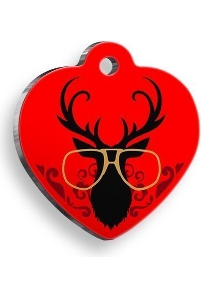 Pet Tag Art Christmas Serisi Glasses Deer Kalp Kedi ve Köpek Künyesi Small: 2,5 x 2,73 Cm. Pet Tag Art Christmas Serisi Glasses Deer Kalp Kedi ve Köpek Künyesi Small: 2,5 x 2,73 Cm.