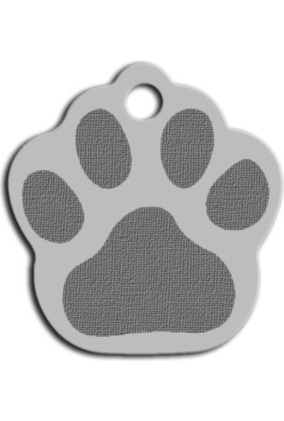 Pet Tag Art Büyük Pati Köpek Künyesi Gri