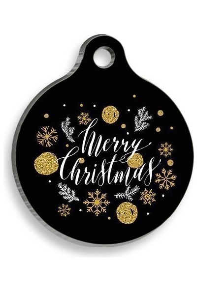 Pet Tag Art Christmas Serisi Merry Christmas Gold Letter Yuvarlak Kedi ve Köpek Künyesi Large: 3,8 Cm. Pet Tag Art Christmas Serisi Merry Christmas Gold Letter Yuvarlak Kedi ve Köpek Künyesi Large: 3,8 Cm.