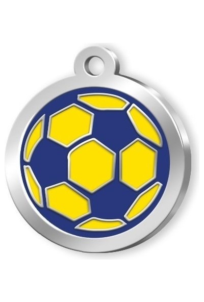 Pet Tag Art Mineli Seri Futbol Topu Desenli Künye Sari Lacivert Pet Tag Art Mineli Seri Futbol Topu Desenli Künye Sari Lacivert