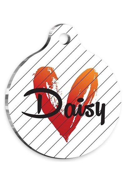 Pet Tag Art Kalp Baskılı Kedi Köpek Künyesi Medium 3 cm Pet Tag Art Kalp Baskılı Kedi Köpek Künyesi Medium 3 cm